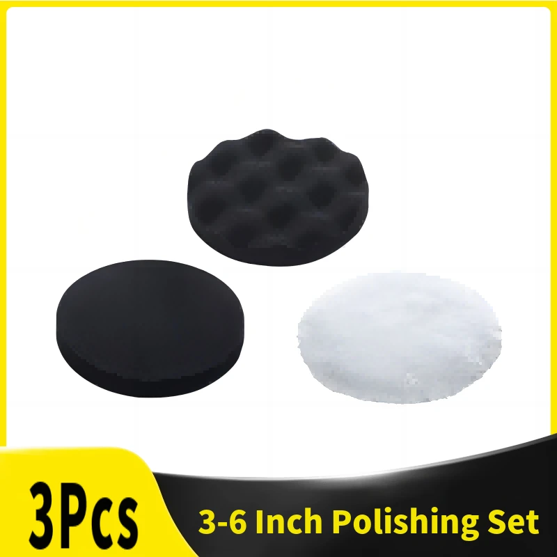 3Pcs-Car-Polishing-Pad-kit-Wool-Buffing-Pads-3-6Inch-Auto-Foam-Drill ...