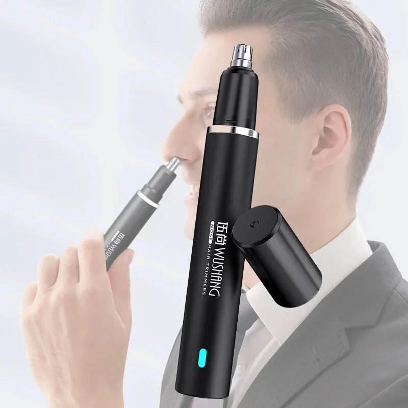 Black-Electric-Nose-Hair-Trimmer-USB-Charging-Available-With-Low-Noise ...