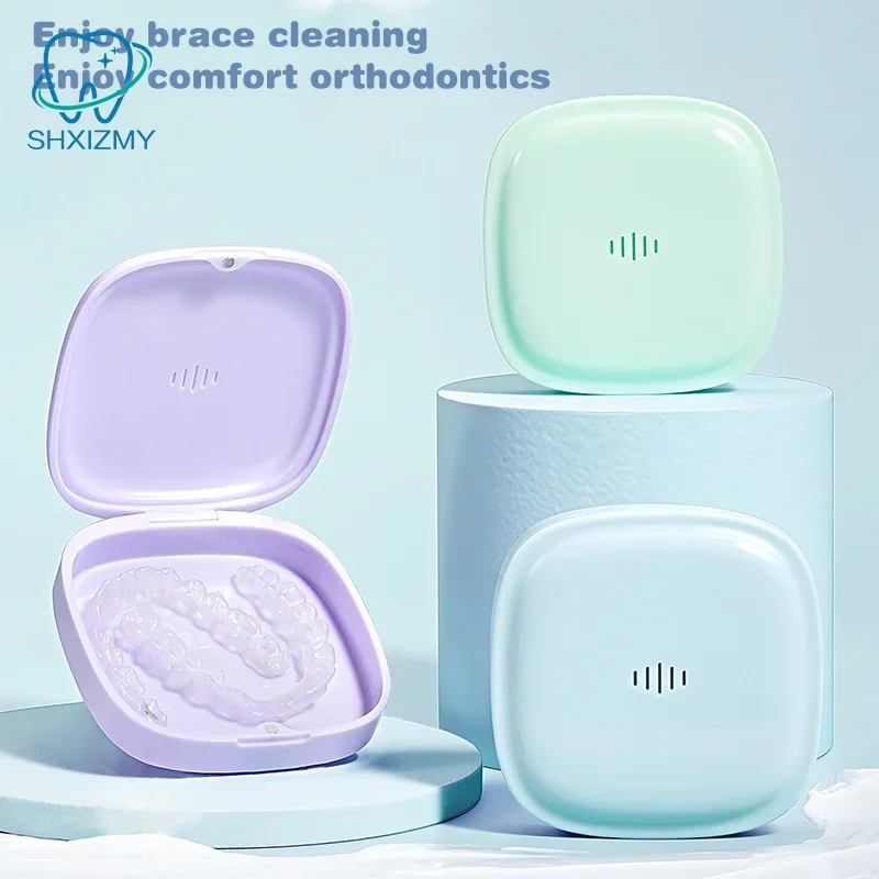 Retainer Case Portable Mouth Guard Box Oral Cleaning False Teeth ...