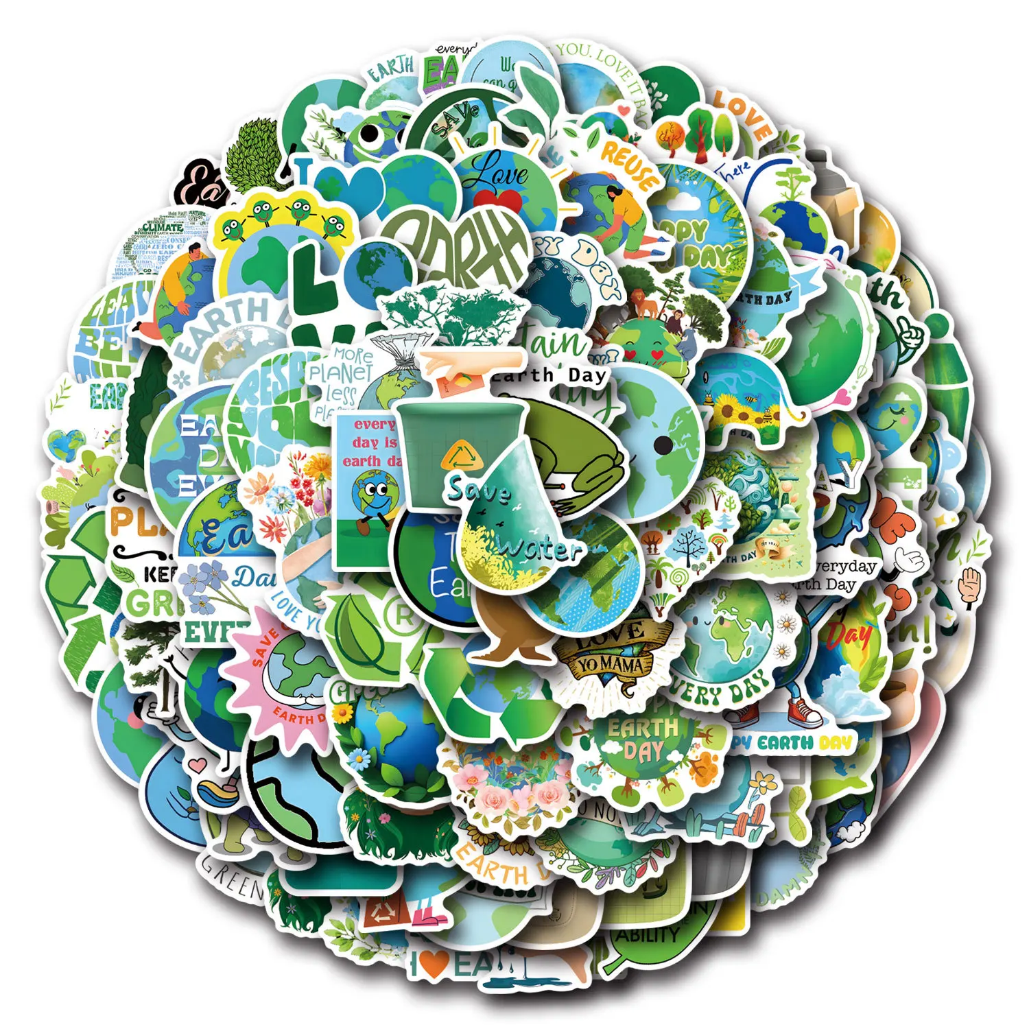 10/30/50/110PCS Earth Day Stickers Protect the Environment Cartoon ...