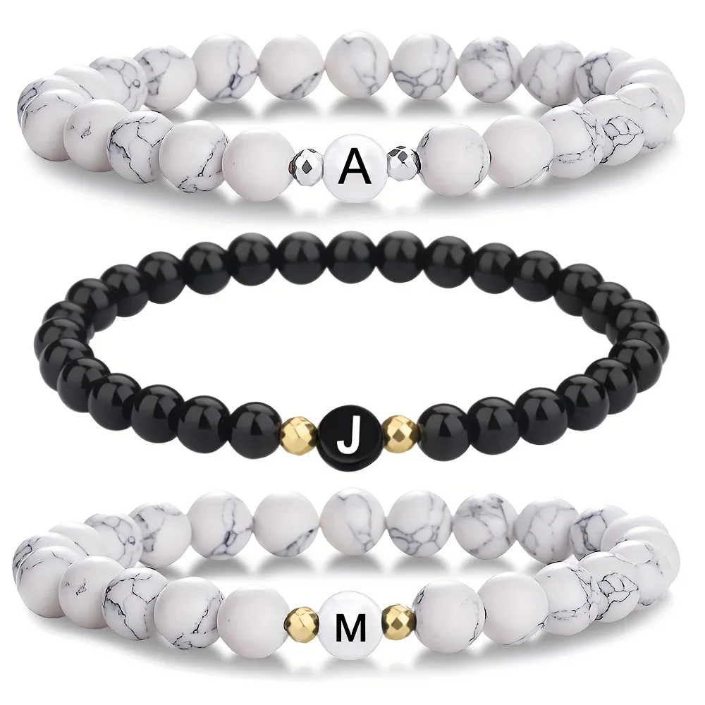 FTCY-pulsera-de-piedra-Natural-con-26-letras-para-hombre-y-mujer ...