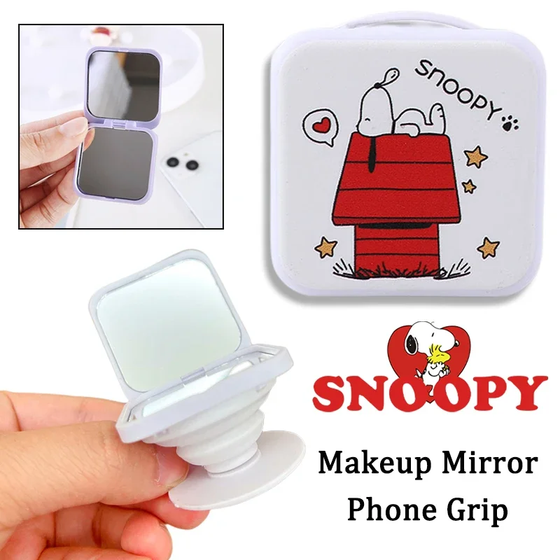 Snoopy Mirror Bracket Phone Grip Anime Holder Ring Foldable Retractable ...