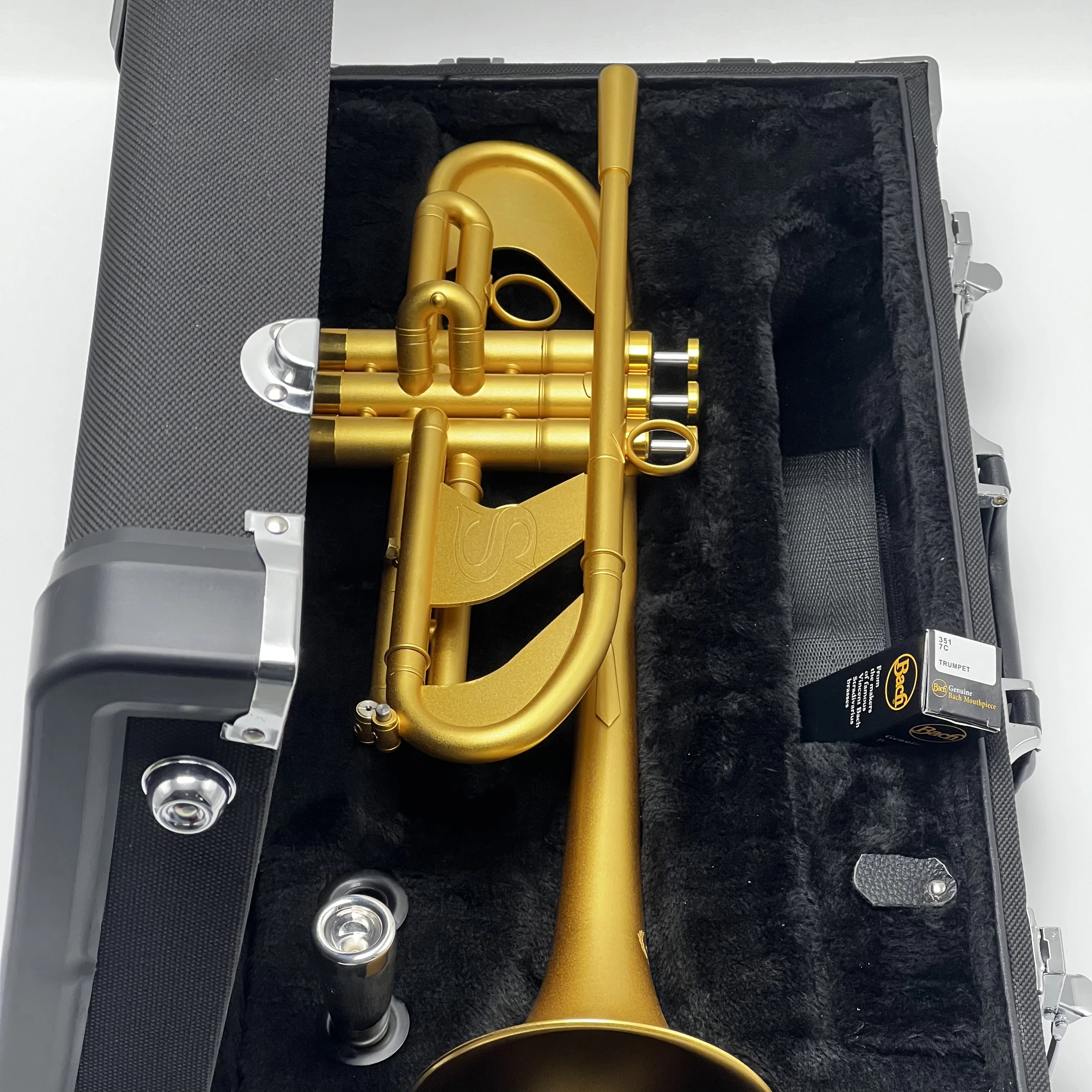 Weighted-style-gold-plated-trumpet-instrument-frosted-grained-trumpet ...