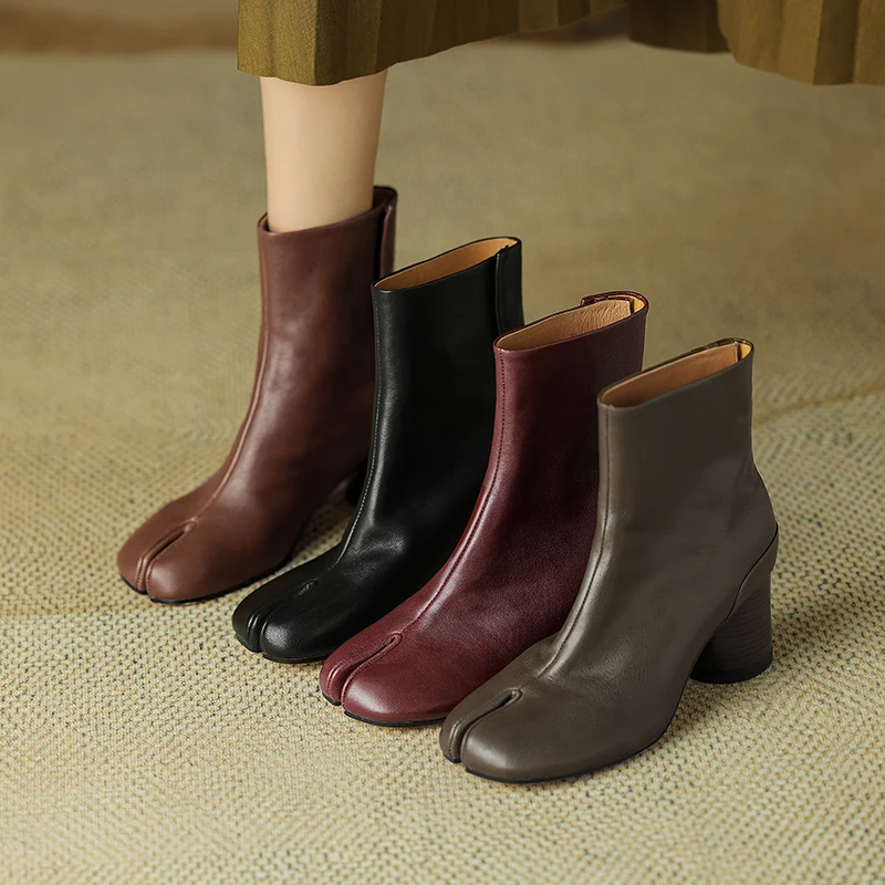 MKKHOU-New-Exclusive-Original-Fashion-Versatile-Split-Toe-Boots-High ...