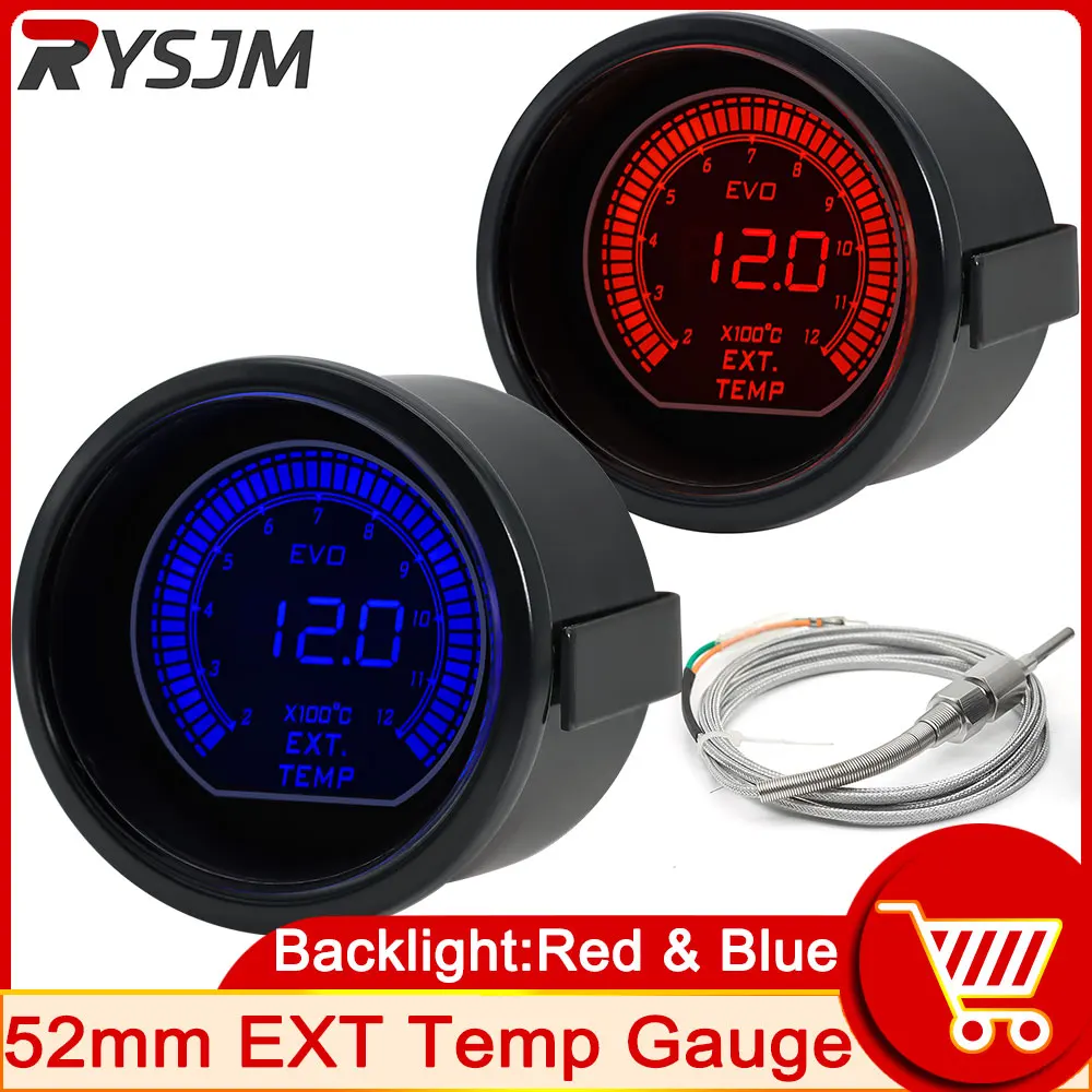 HD-52mm-Exhaust-Temperature-Meter-with-Car-Temperature-Sensor-Car-Gauge ...