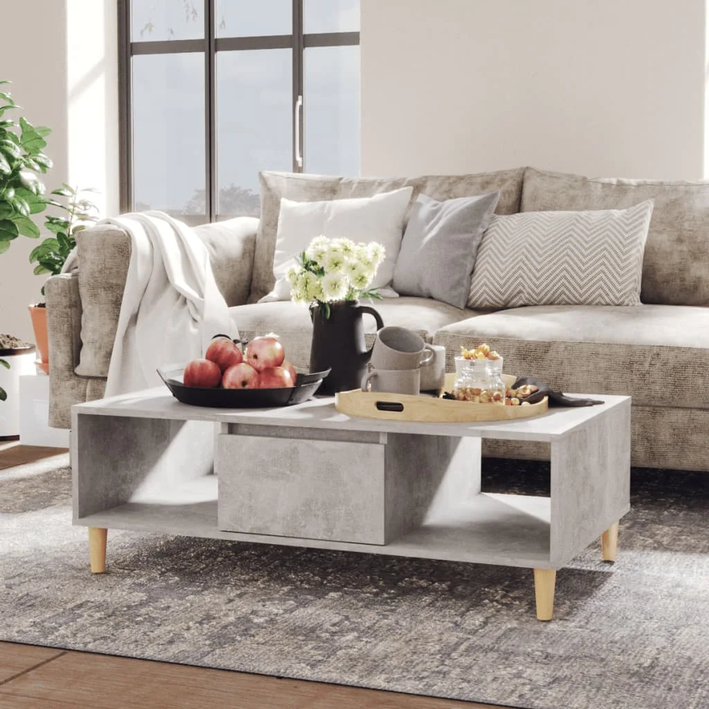 Concrete gray coffee Table 103,5x60x35 cm agglomerated Coffee Tea table ...