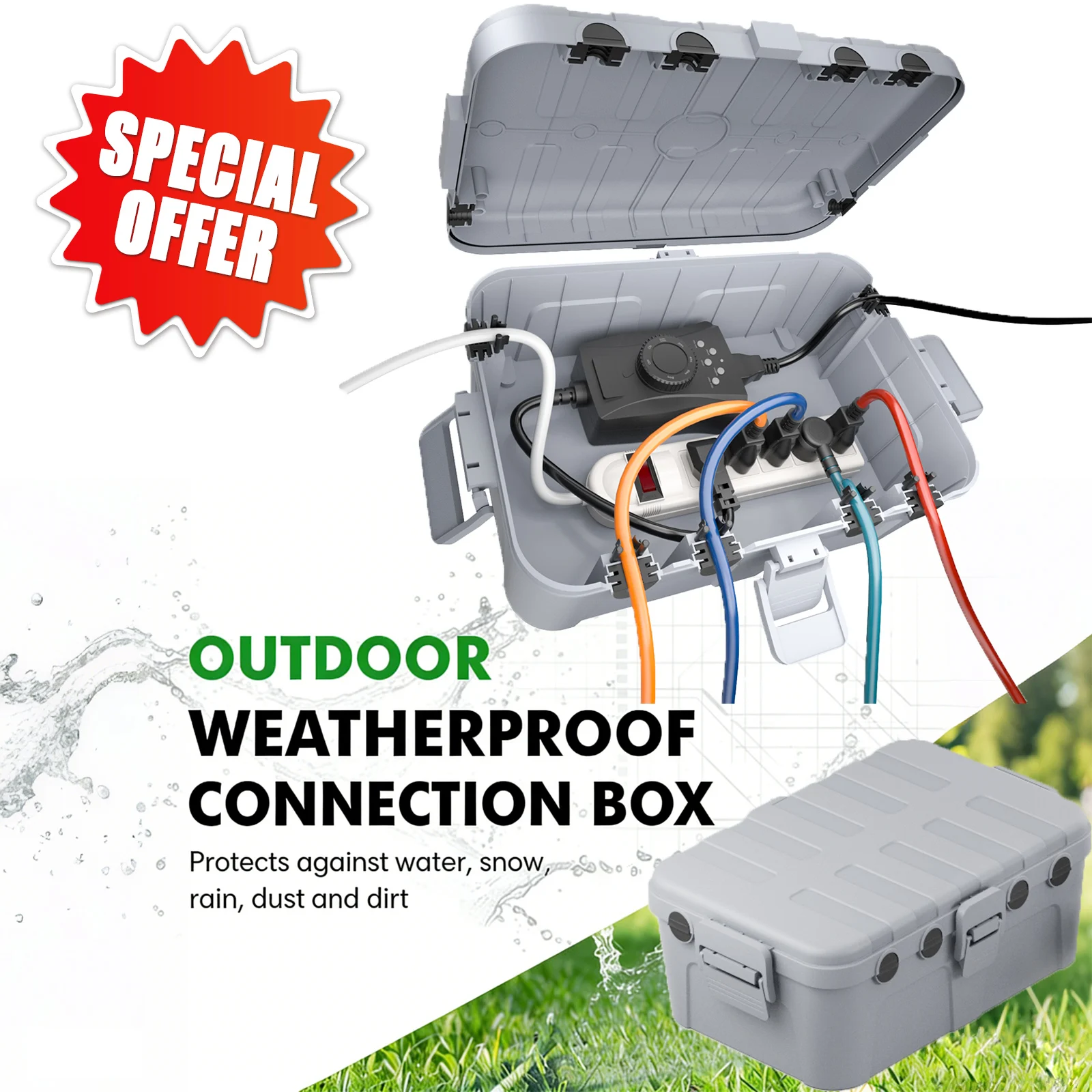 Large Outdoor Electrical Box Cover Weatherproof Connector Box for ...