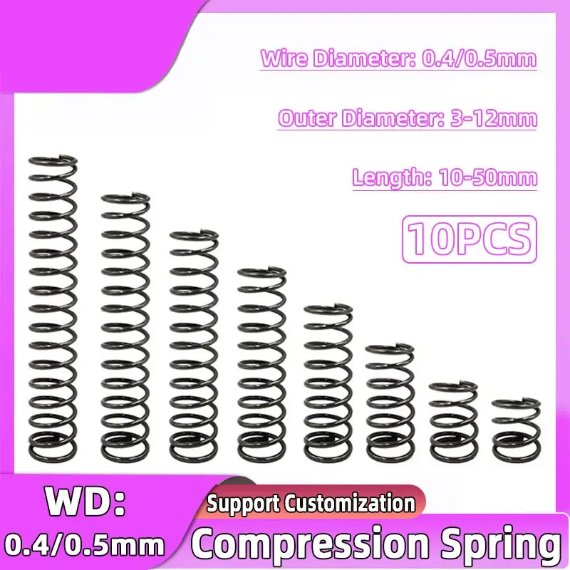 10PCS Cylidrical Coil Small Compression Spring Return Compressed ...