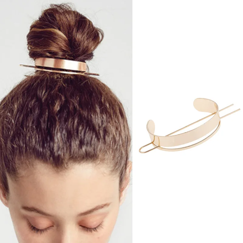 Fashion Hair Stick Minimalist Hair Accessories C Shaped Bun Holder Cage ...