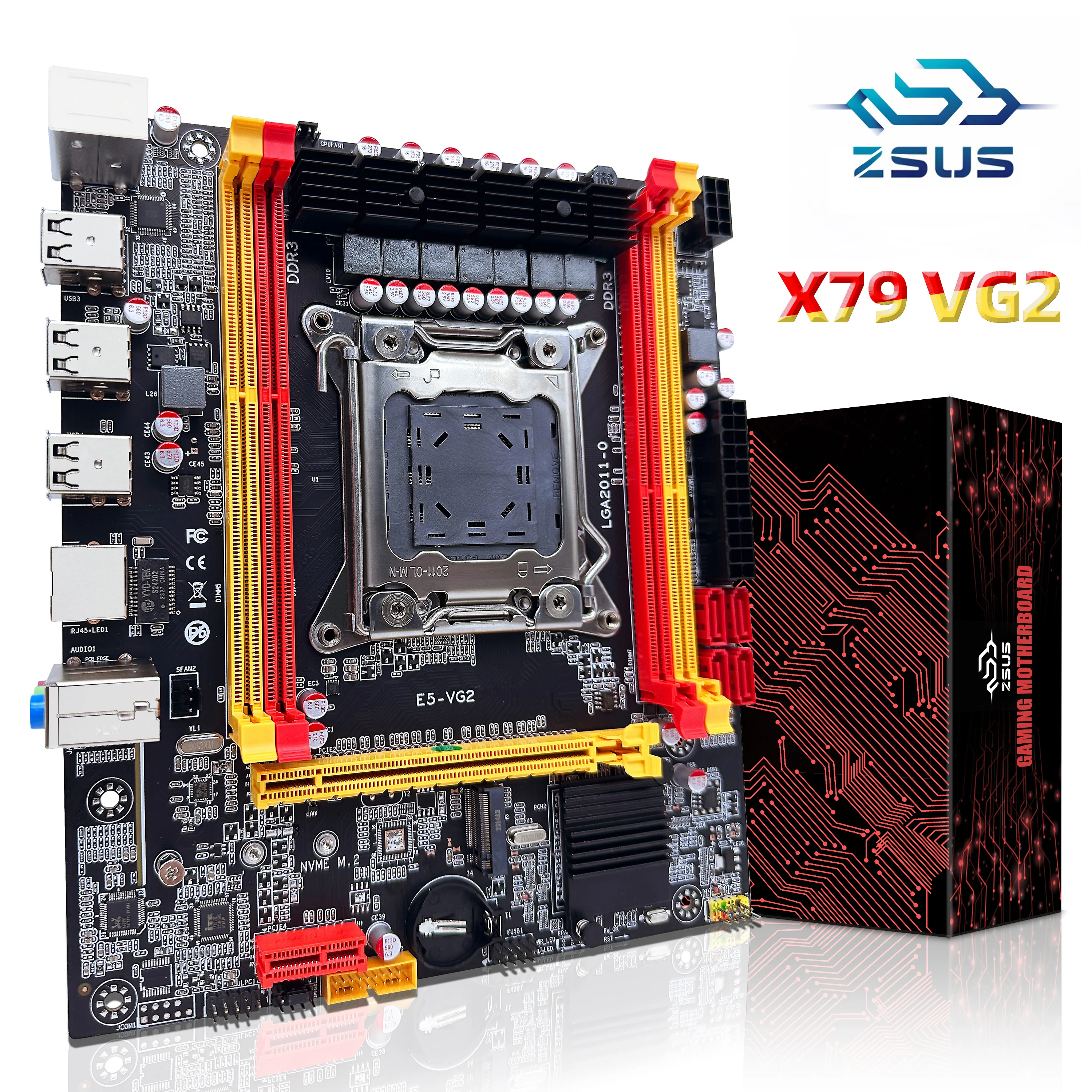 ZSUS X79 VG2 Motherboard LGA 2011 Slot Support Intel Xeon v1 v2 CPU Processor DDR3 RAM Desktop ...