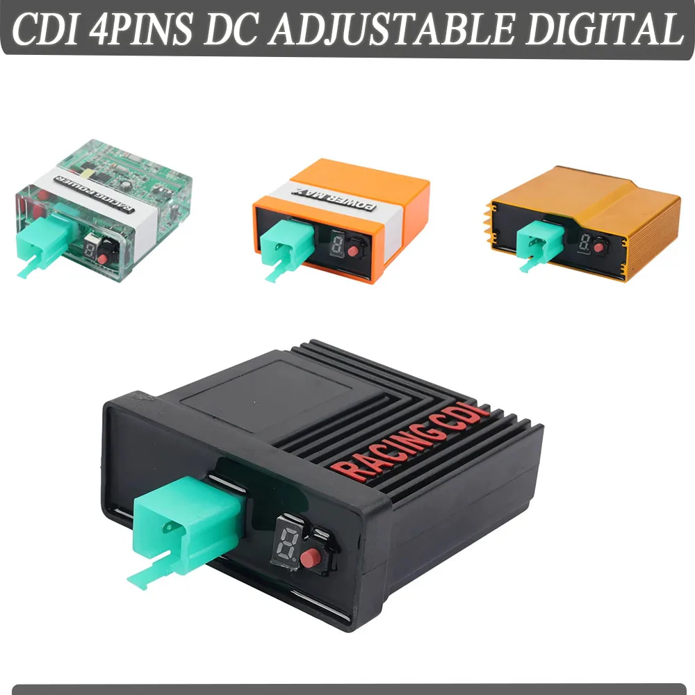 4 Pins DC Adjustable Digital 9 Ignition Curves Racing CDI Ignition ...