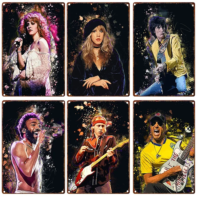 Rock-Band-Guitar-Singer-Retro-Metal-Signage-Tin-Painting-Music-Poster ...