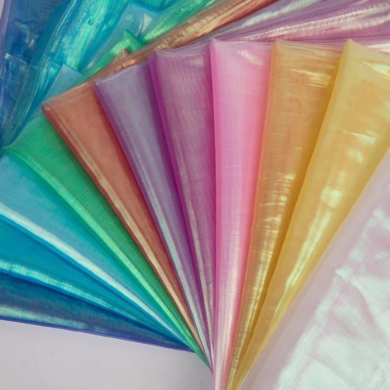 50cmx150cm designer Fluorescent Fabrics Colorful Shiny Gauze Fabric ...