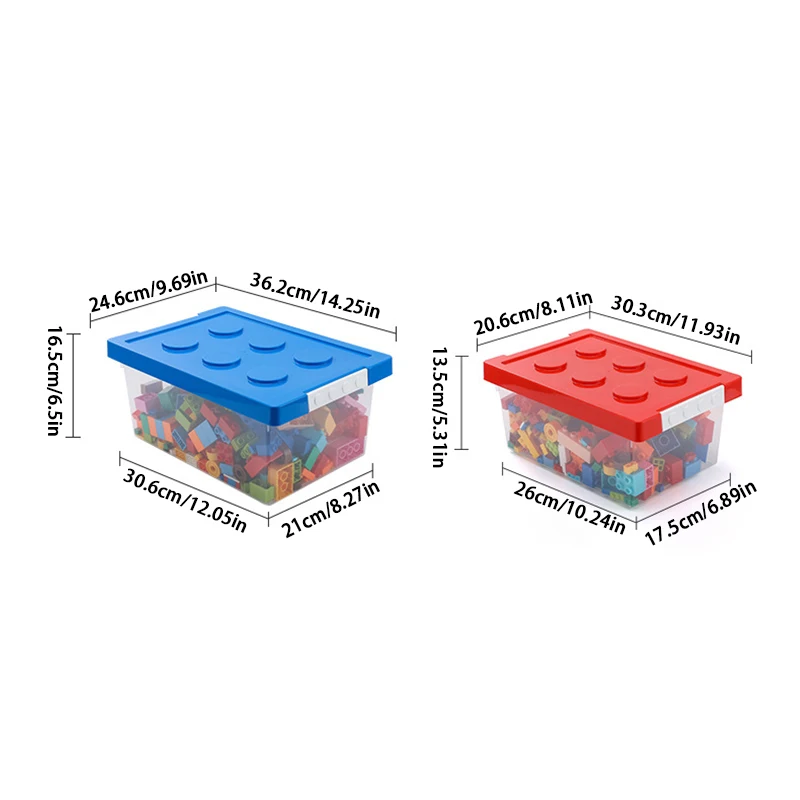 Kids Building Block Storage Box Toys Organizer Stackable Block Case ...
