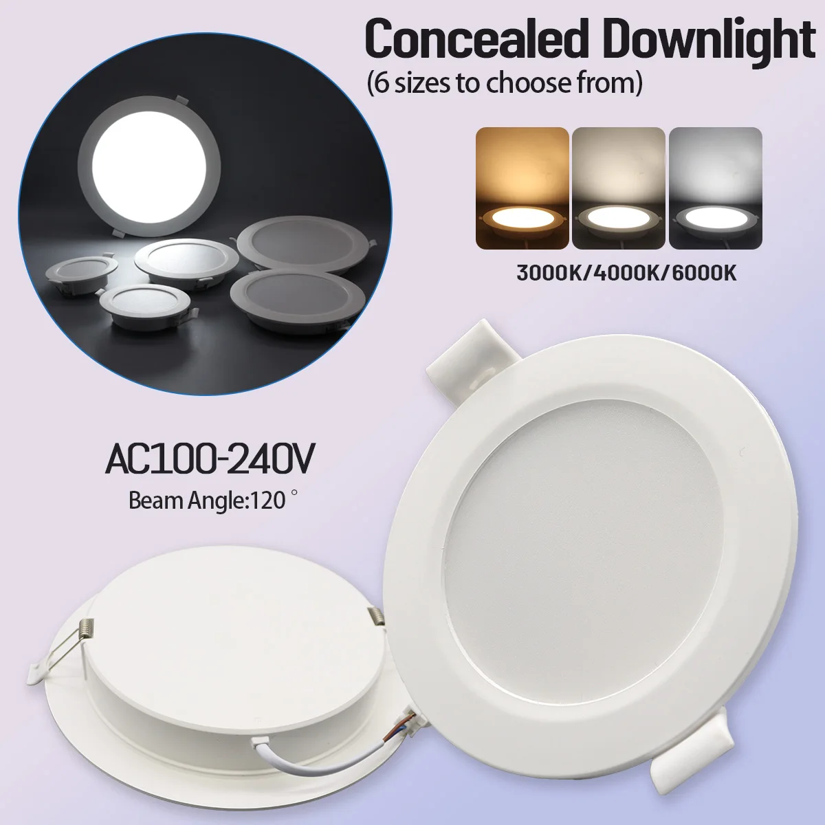 10Pcs LED Downlight 6W 10W 14W 17W 20W 24W Round Recessed Lamp AC 110V ...