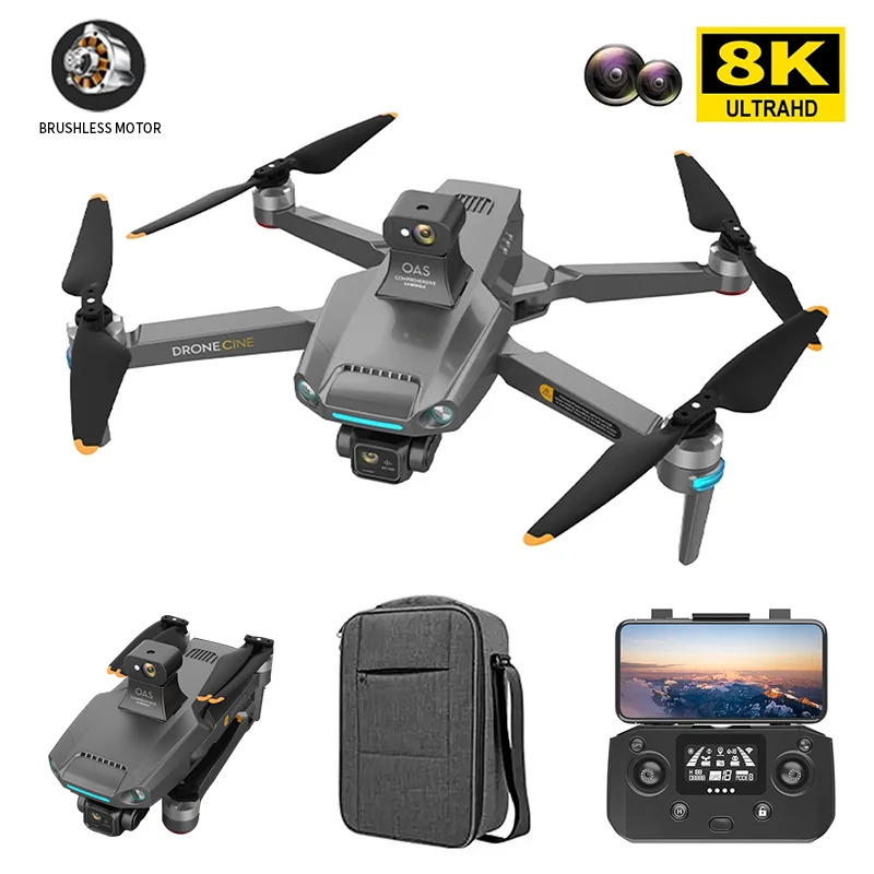 GPS profissional Drone, 3 Axis Gimbal, 8K HD câmera dupla, WiFi, FPV, fotografia aérea ...