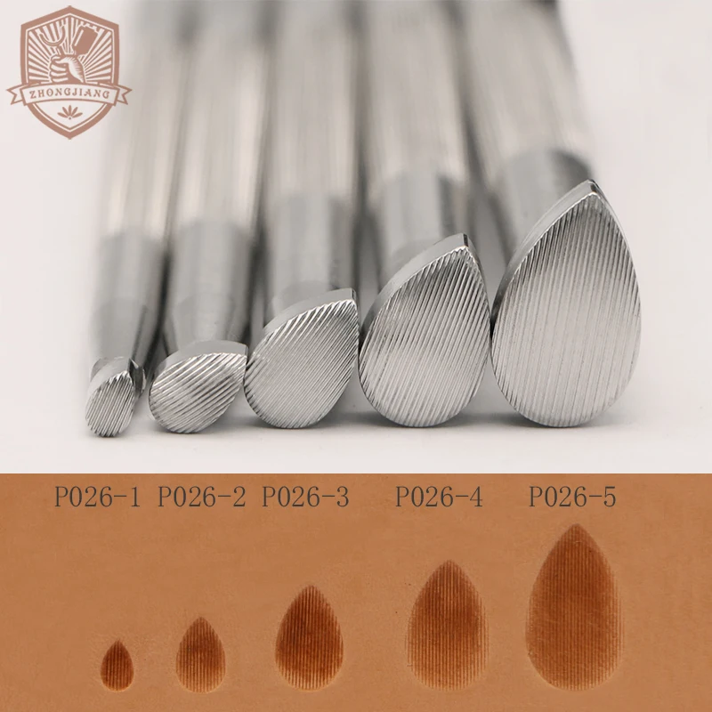 Leather Work Stamping Tool Vertical Pear Thumbprint Checkered P026 ...