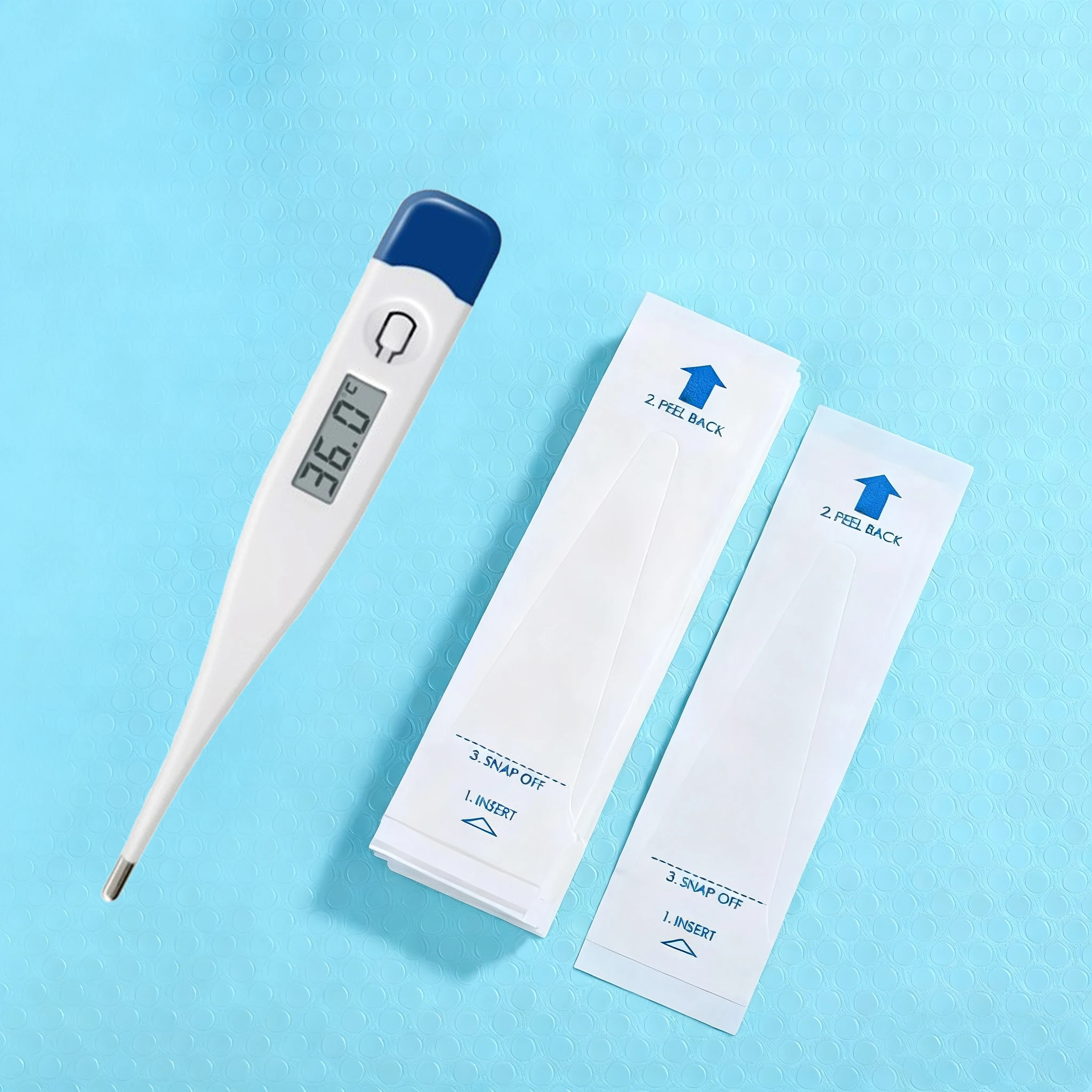 Digital Thermometer kit with Disposable Cover Hygiene Sanitary to Test ...
