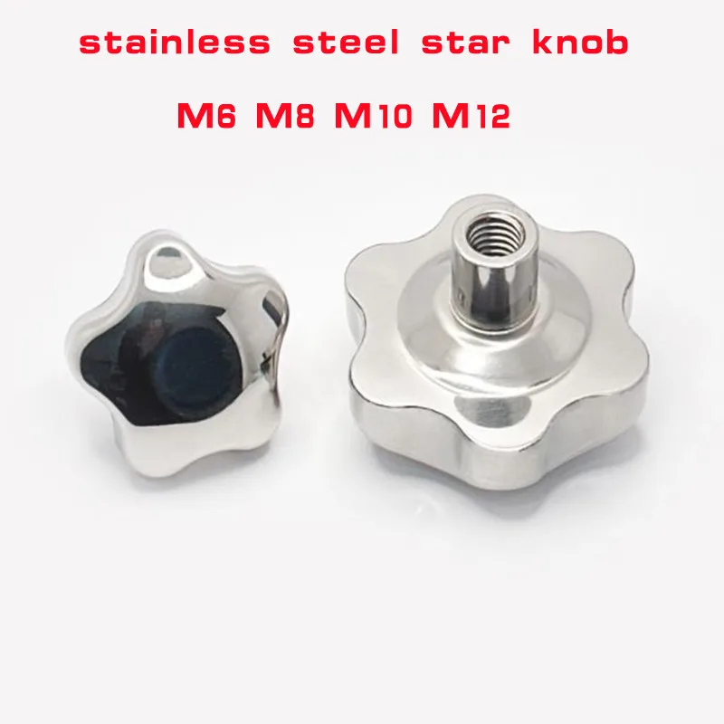 1pc-M6-M8-M10-M12-Stainless-Steel-304-Female-Thread-Star-Knob-Handles ...