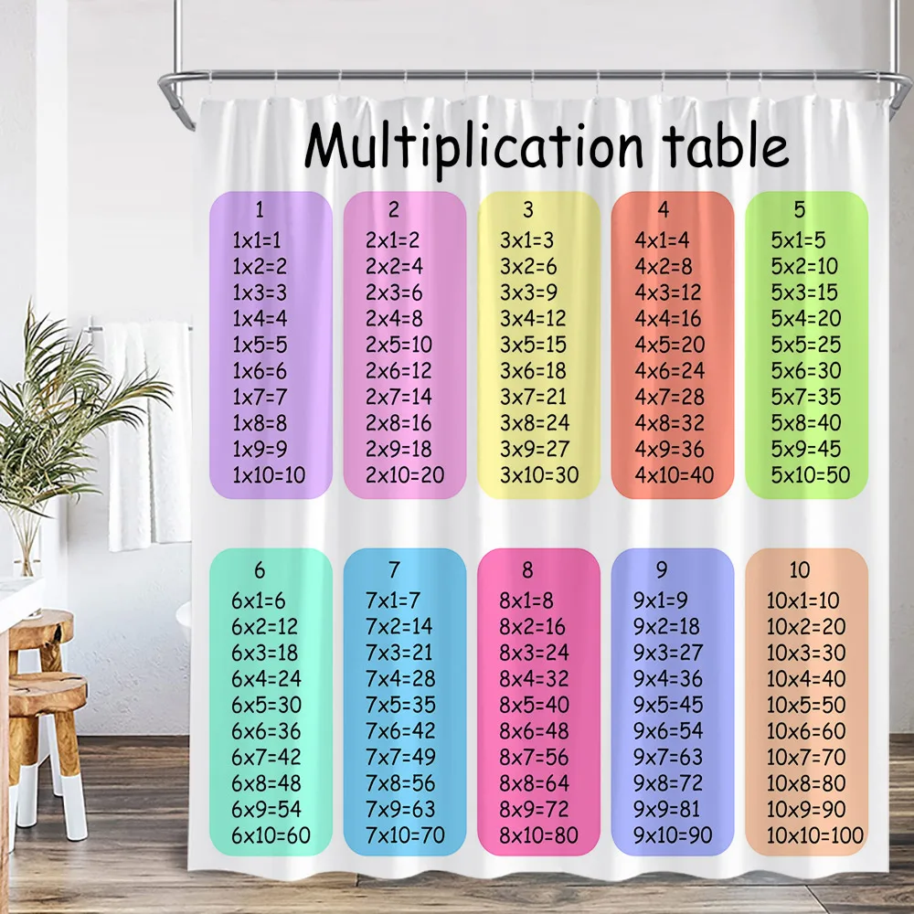 Mutiplication-Table-Shower-Curtain-Math-Education-Study-Theme-Home ...