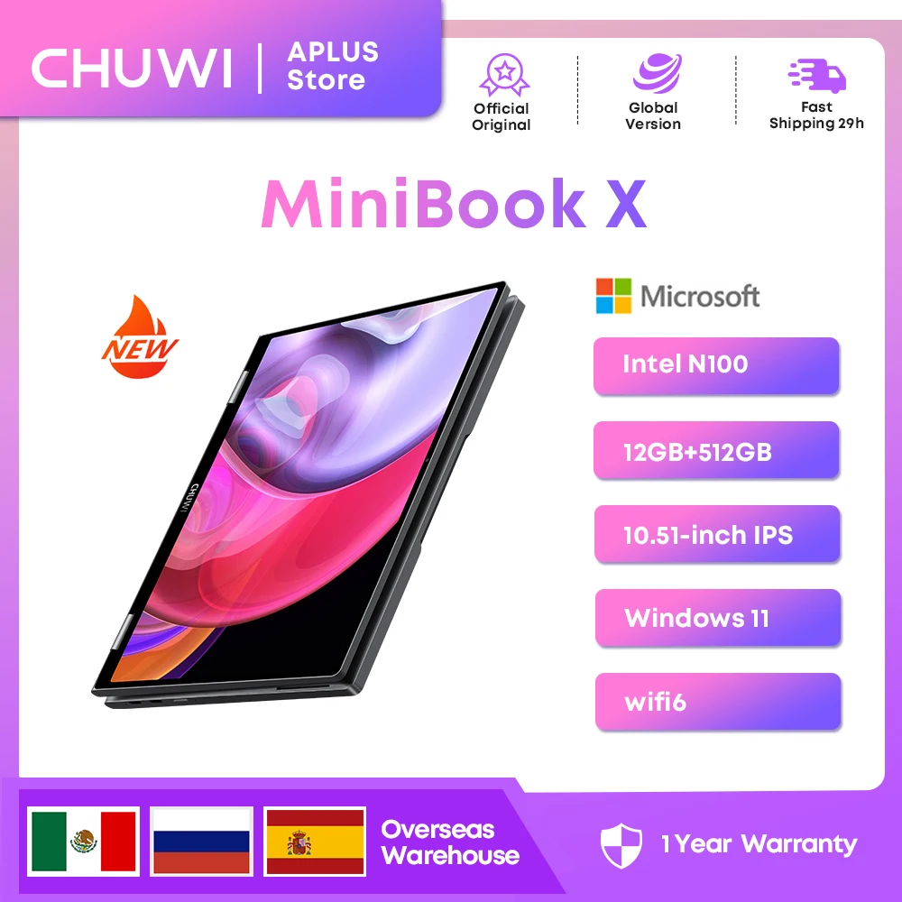 CHUWI-MiniBook-X-2-in-1-Tablet-Laptop-12GB-LPDDR5-512G-SSD-Intel-N100 ...