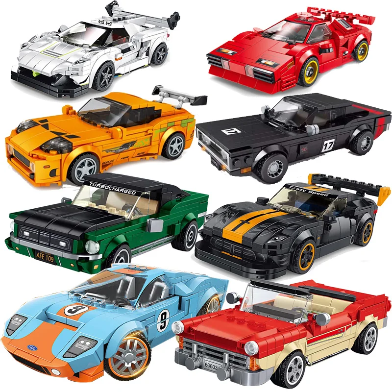 Blocks Speed Champions City Racers Famous Cars Vehicle Super Diy Kids ...