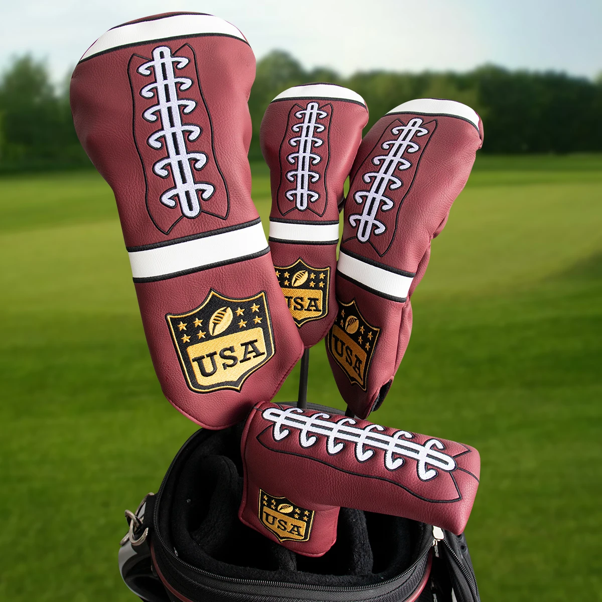 USA-Brown-Driver-Fairway-Wood-Hybrid-Headcover-Baseball-Wood-Golf-Club ...