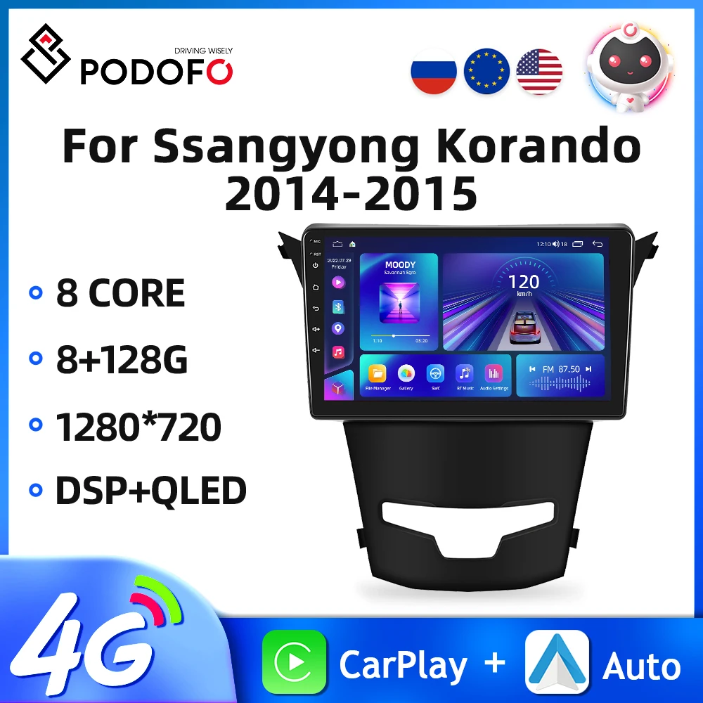 Podofo-Android-2din-Auto-Radio-F-r-Ssangyong-Korando-2014-2015 ...