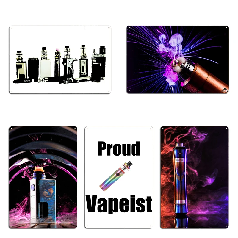 E Vape Cigarette Metal Sign Club personalized Plaques Wall Decor Design ...