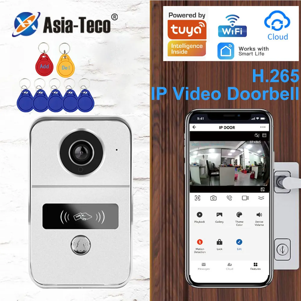 Tuya-1080P-Wifi-Wireless-Video-Doorbell-Doorphone-Camera-Intercom ...