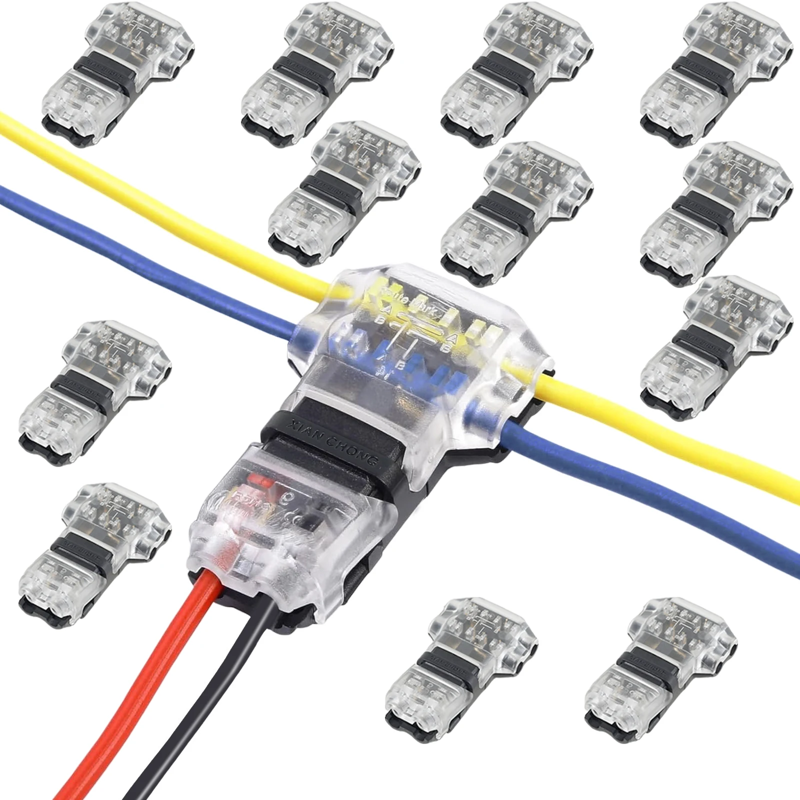 12Pcs-T-Tap-Wire-Connector-3-Way-18-AWG-2-Pin-Automotive-Wire-Splice ...