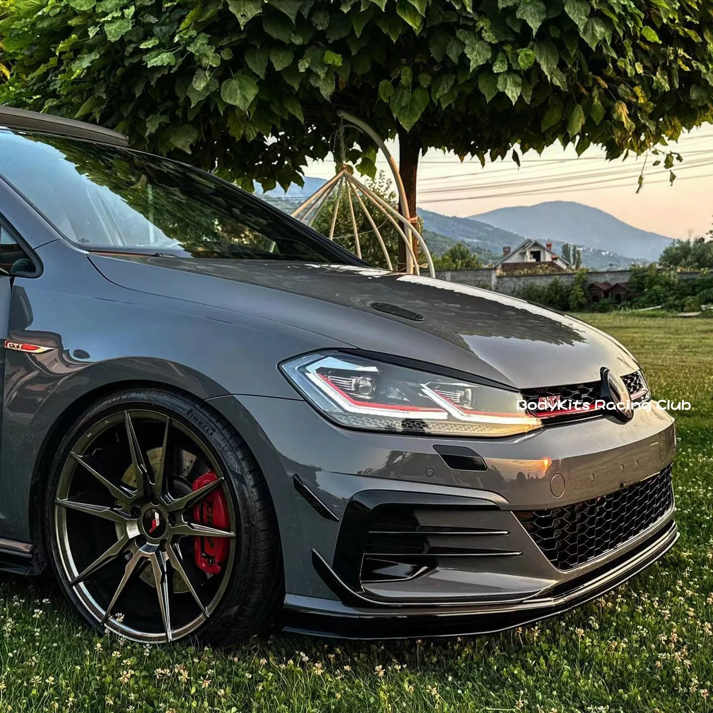 Gloss-Black-RevoZport-Style-Front-Bumper-Aero-Kit-Canard-Wings-For ...