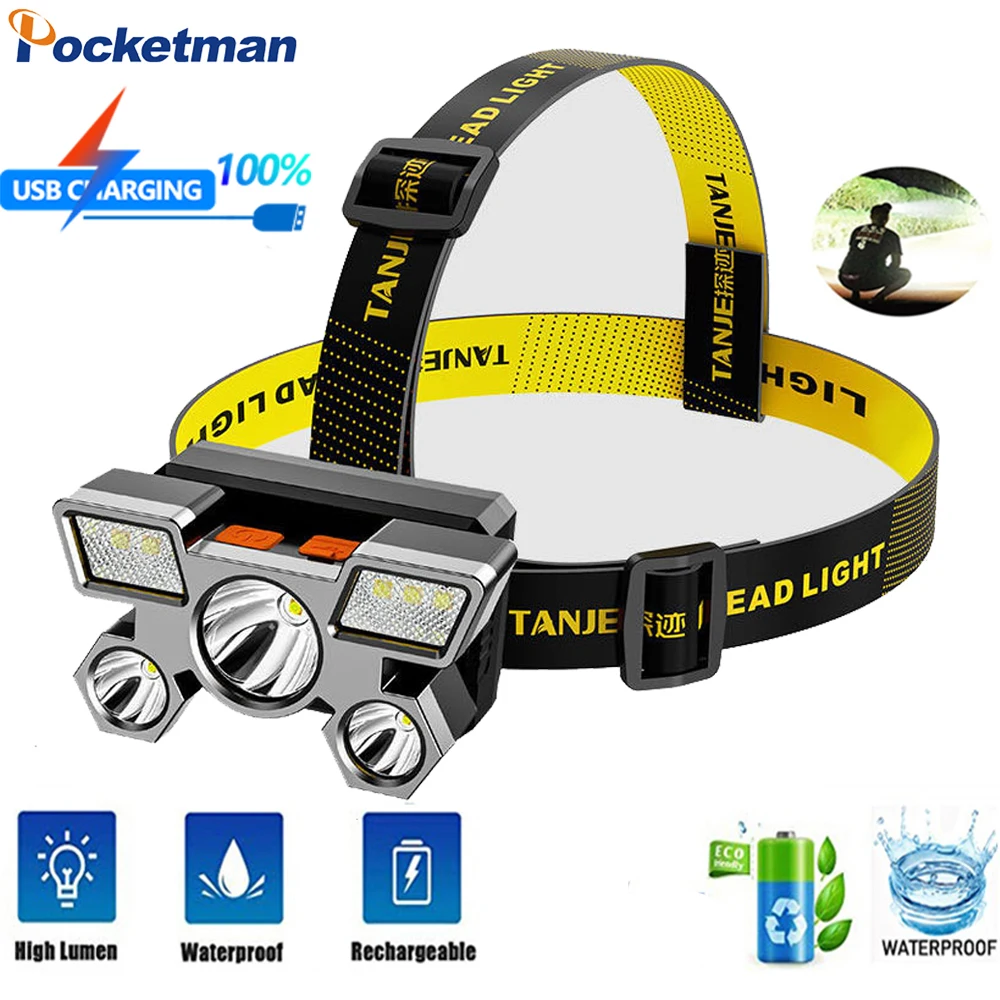 Head Lamp Usb Rechargeable Battery | Налобный Фонарь 18650 - Powerful 5 ...