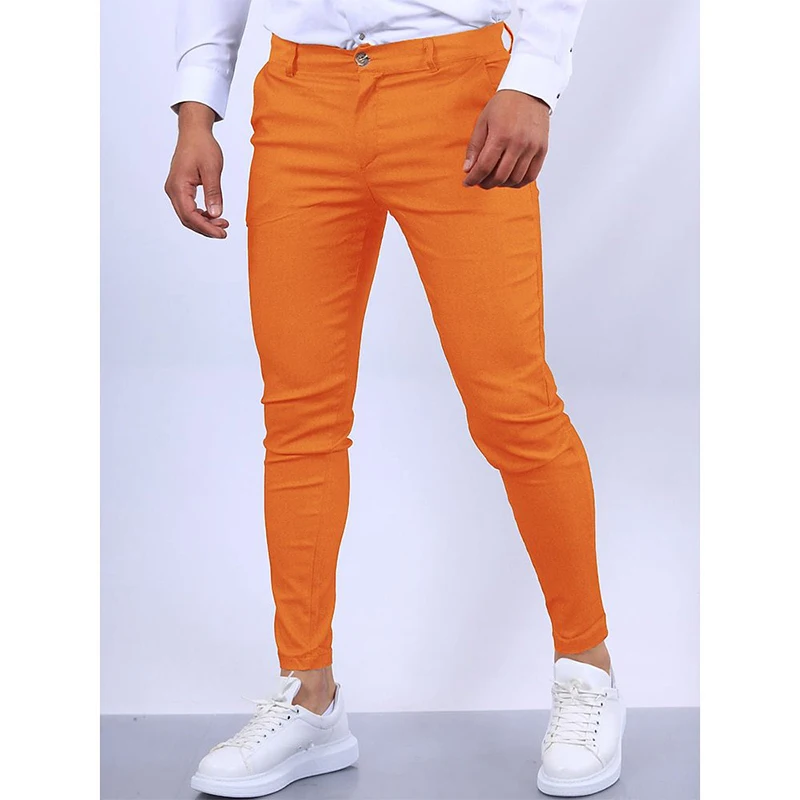 Spring-Autumn-Male-Solid-Color-Slim-Cargo-Pants-Homme-Casual-Fashion ...