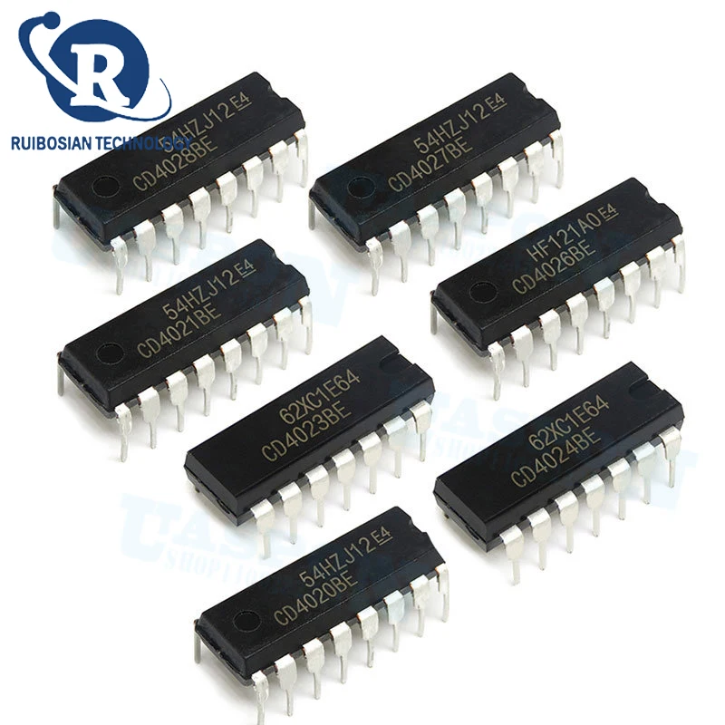 Piezas-CD4026BE-DIP-16-CD4026-CD4020BE-CD4021BE-CD4023BE-CD4024BE ...