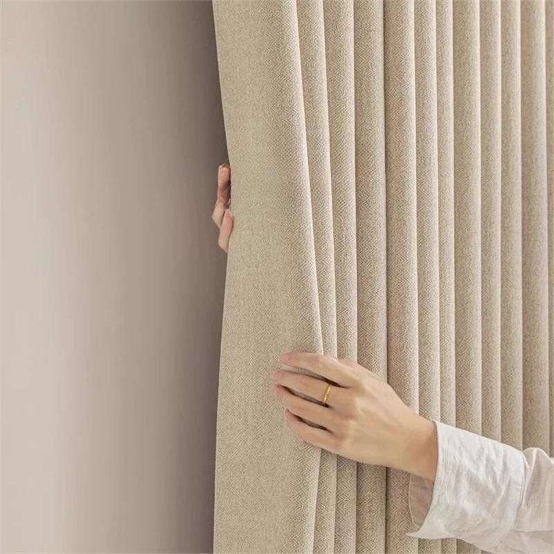 Korean Style Mousse Curtains for Living Room Bedroom Dining Room Cream ...