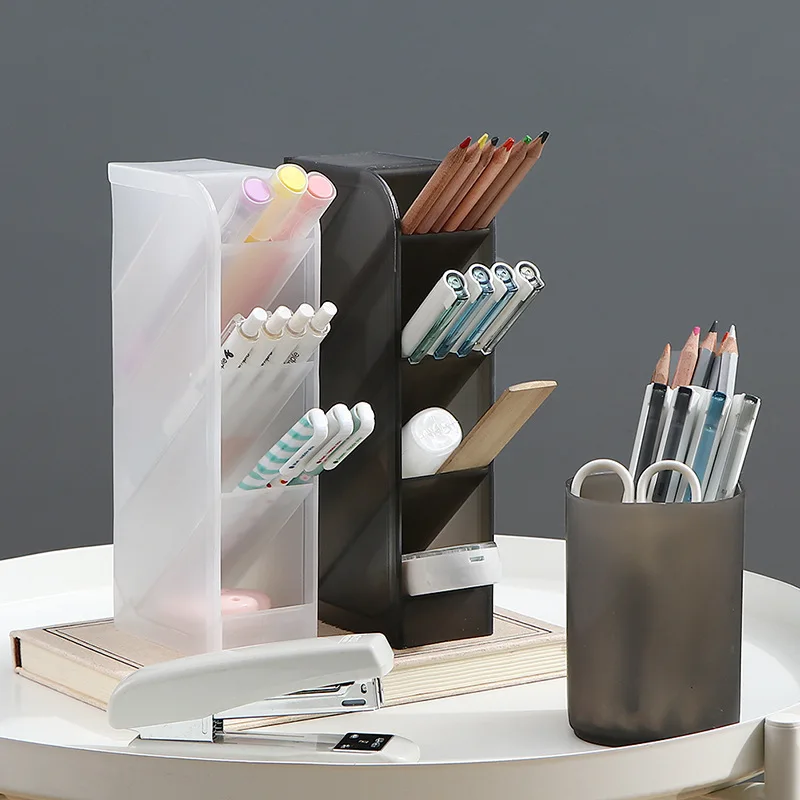 Minimalist-Oblique-Pen-Holder-Storage-Box-Organizer-Transparent ...