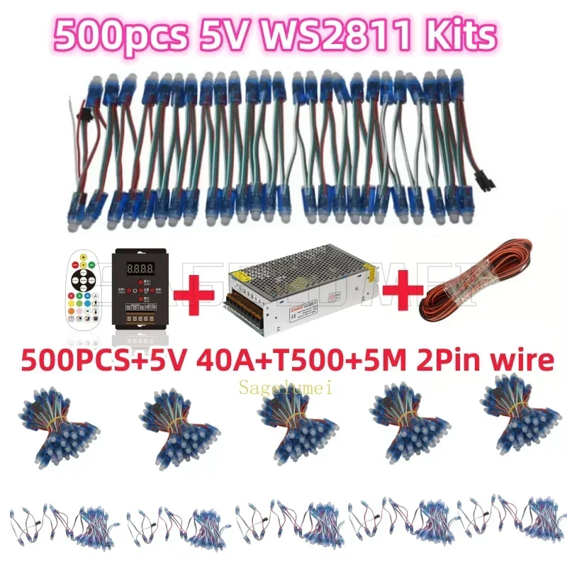 Led Pixel 500pcs WS2811 RGB Lights - 12mm IP68 Waterproof Digital ...