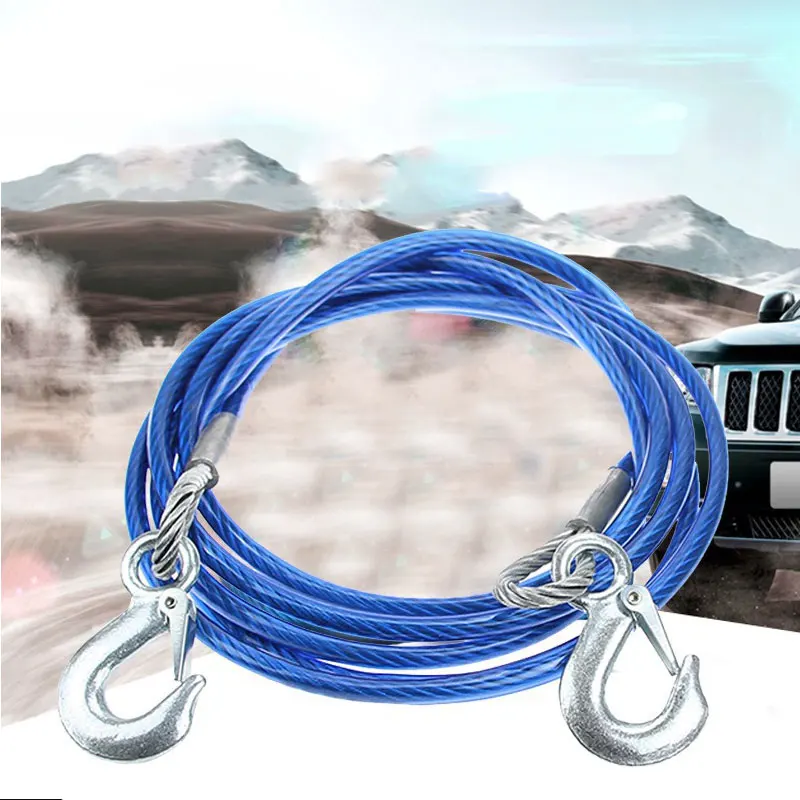 Emergency Steel Wire Rope For Automobiles 3-7 Tons Steel Wire Traction ...