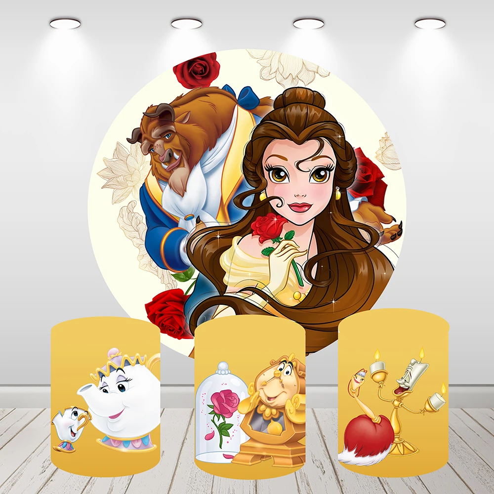 Beauty-and-The-Beast-Princess-Belle-Round-Backdrop-Cover-For-Girls ...