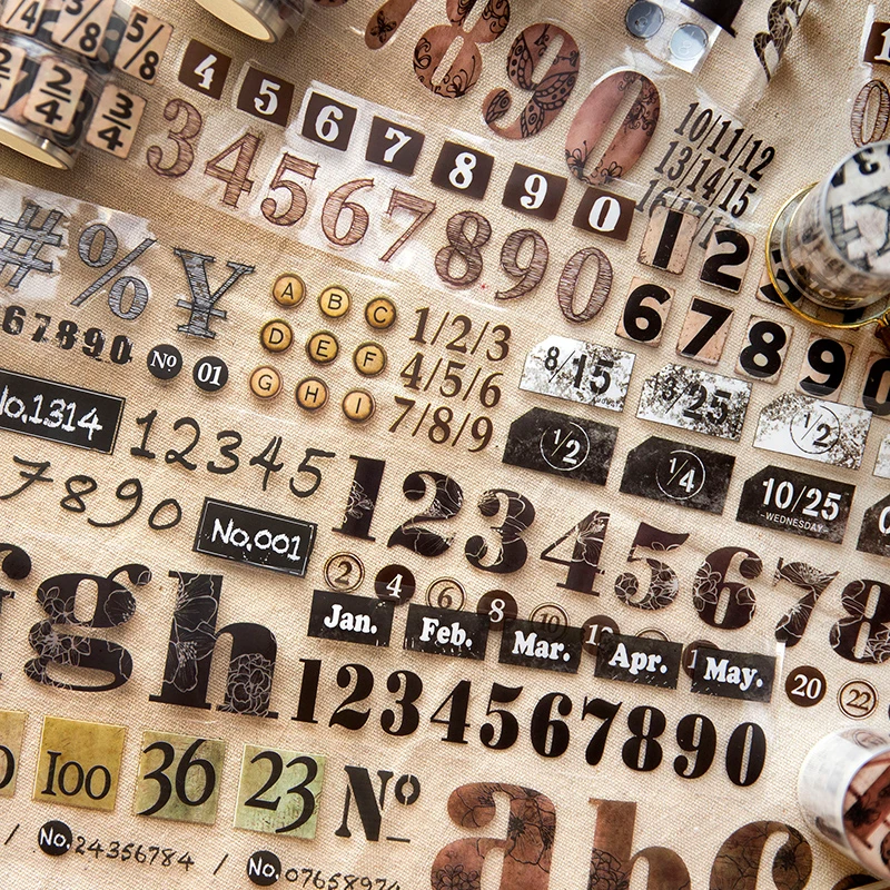 5cm-2m-Vintage-number-tape-Decor-Junk-Journal-DIY-Scrapbooking-School ...