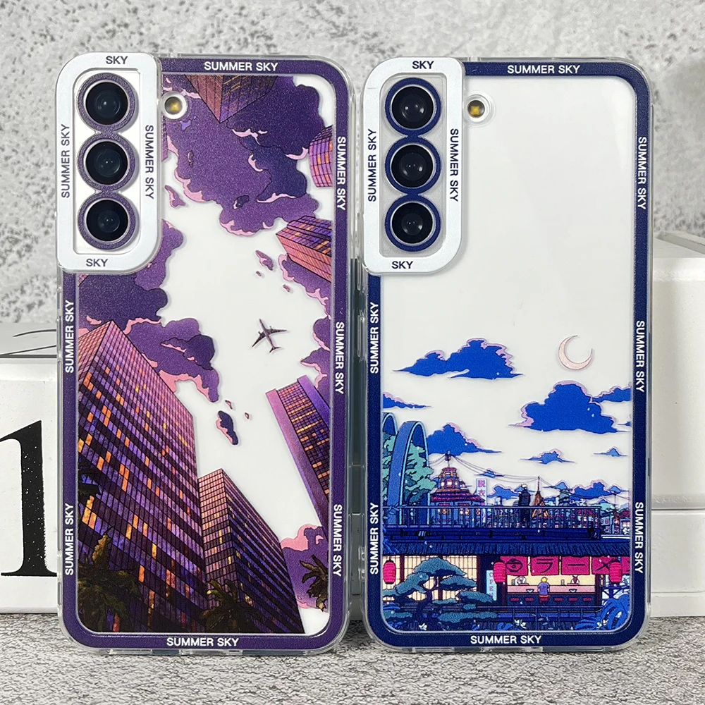 Capa Summer Sky para Samsung Galaxy, capa ultra macia, S20, S21, S22 ...