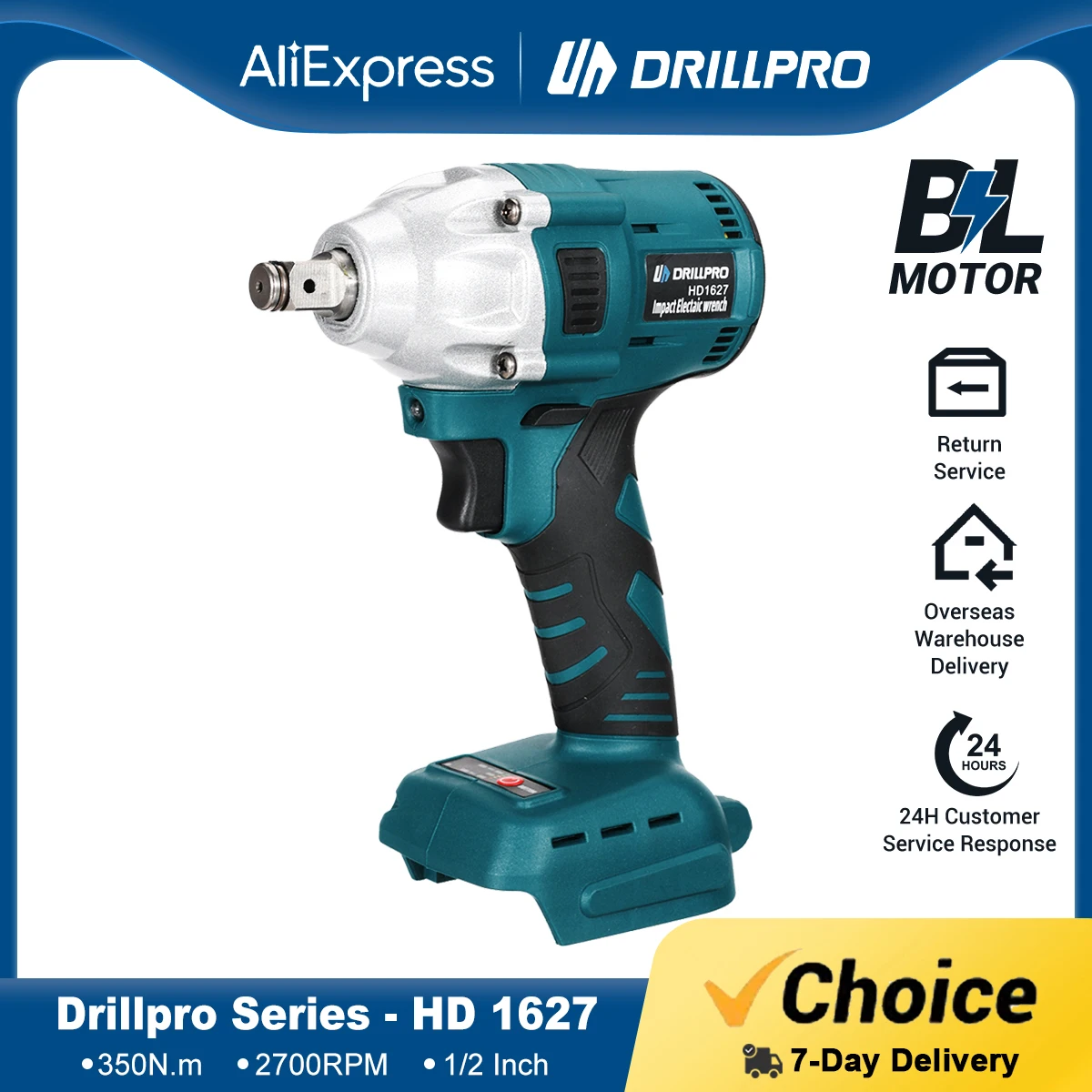 Battery Impact Gun 20V Cordless Impact Wrench - 260Ft-lbs Torque ...