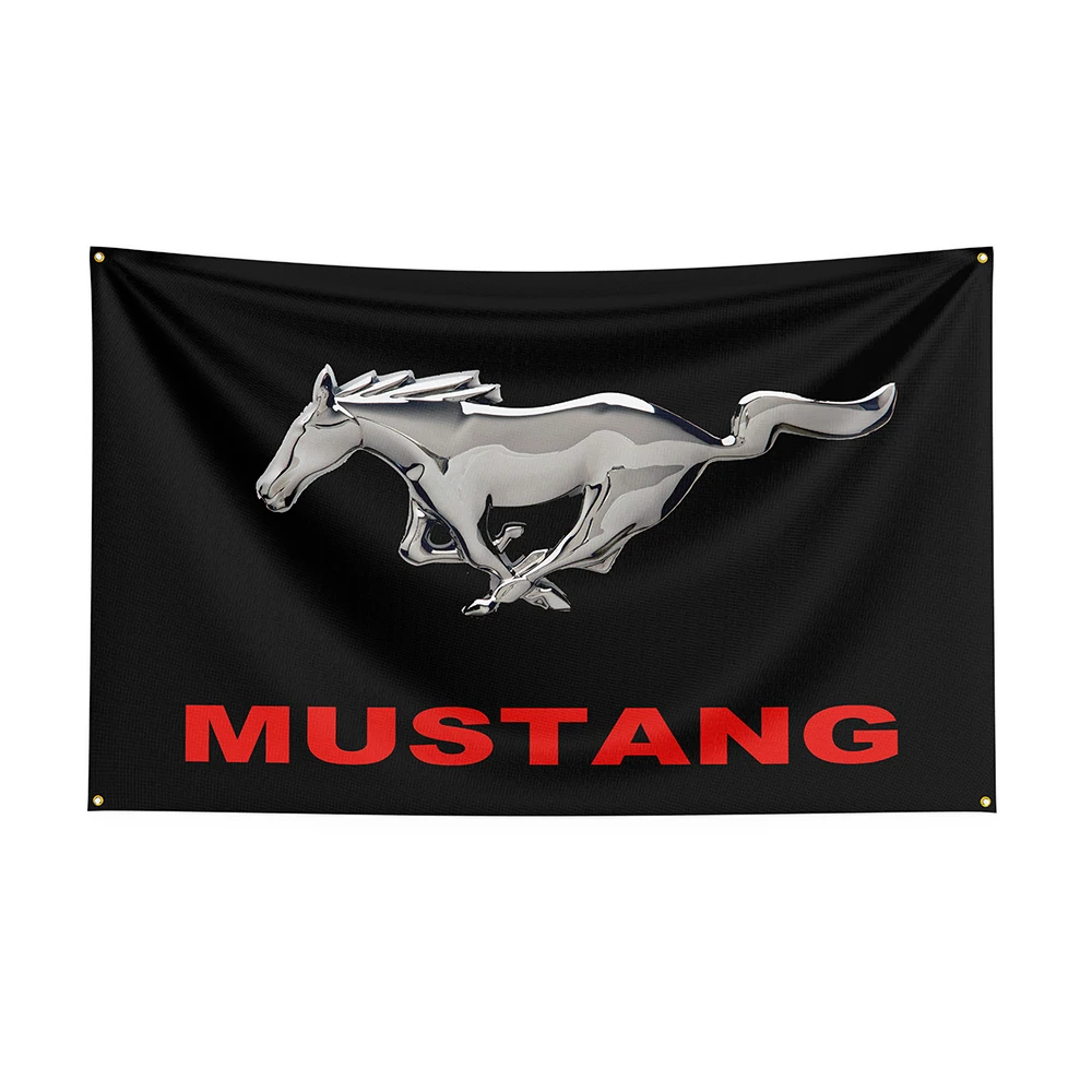 3x5Ft Mustangs Flag Polyester Printed Racing Car Banner For Decor