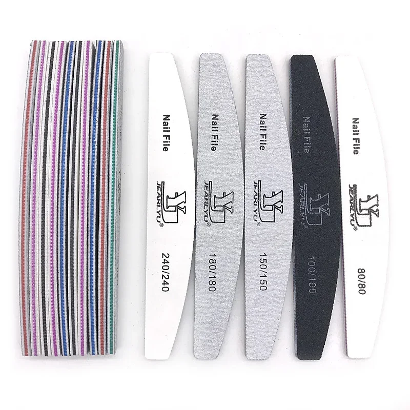 1Pcs-Nagelvijl-80-100-150-180-240-Grit-Nail-File-Moon-Style-Nail-Polish ...