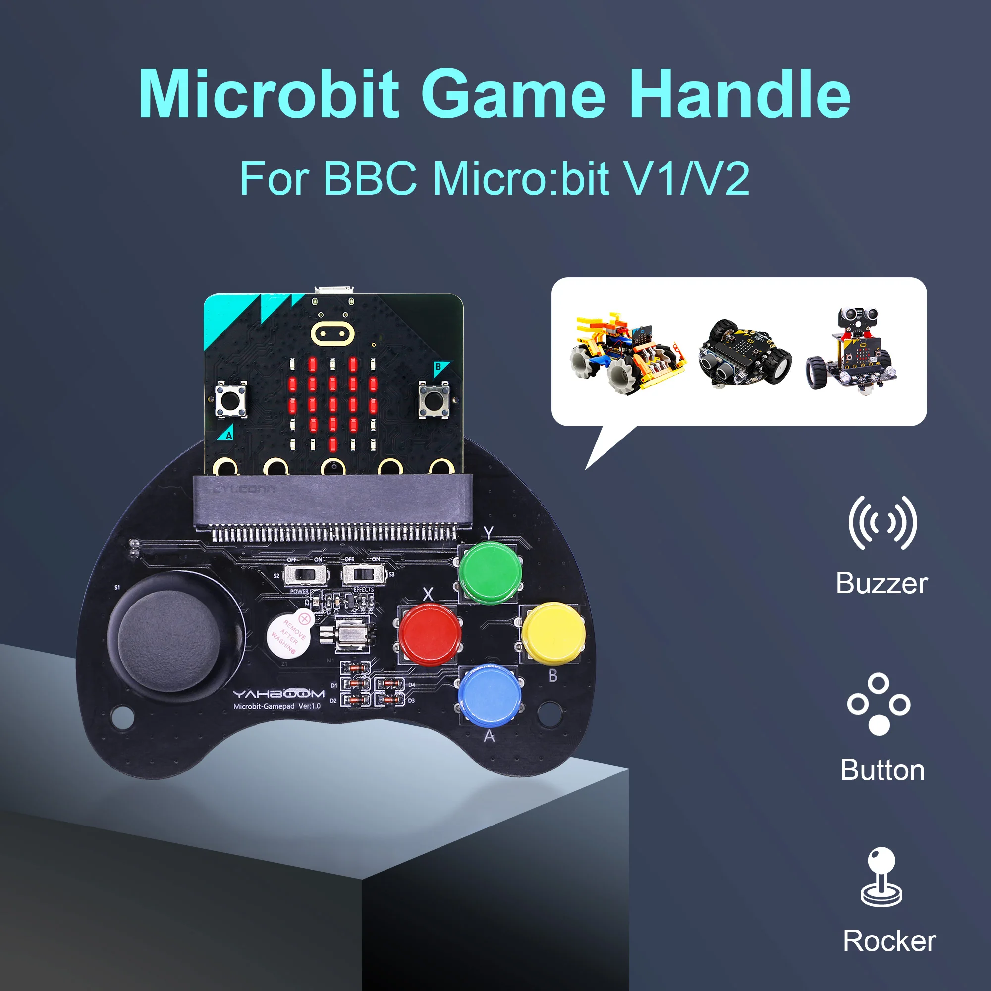 BBC-Micro-bit-Expansion-Board-Programmable-Remote-Control-Game-Joystick-Microbit-Handle-DIY ...