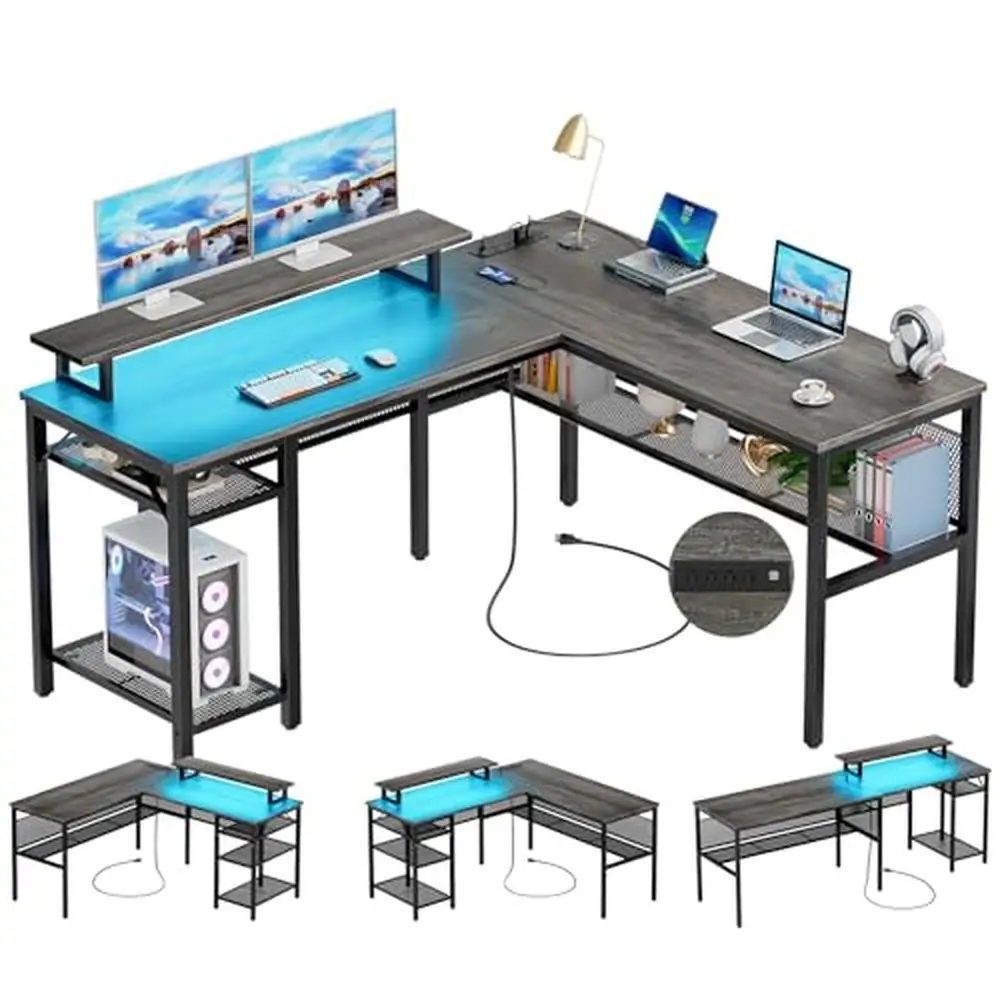 Modern-L-Shaped-Computer-Desk-with-Power-Outlets-Smart-LED-Light-55 ...