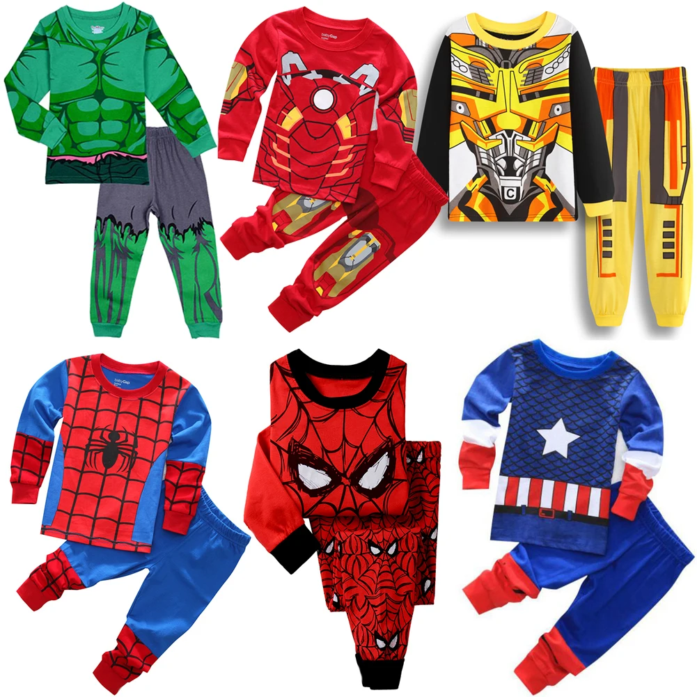 New-Children-s-Set-Kids-Sleepers-Boys-Girls-Super-Hero-Cartoon-Long ...