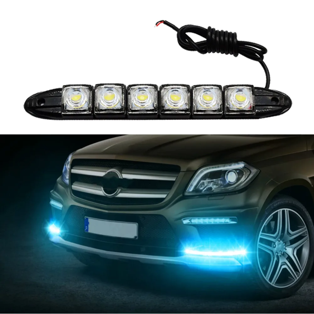 1pcs Car Led DRL Daytime Running Lights Flexible 6LED Waterproof ...