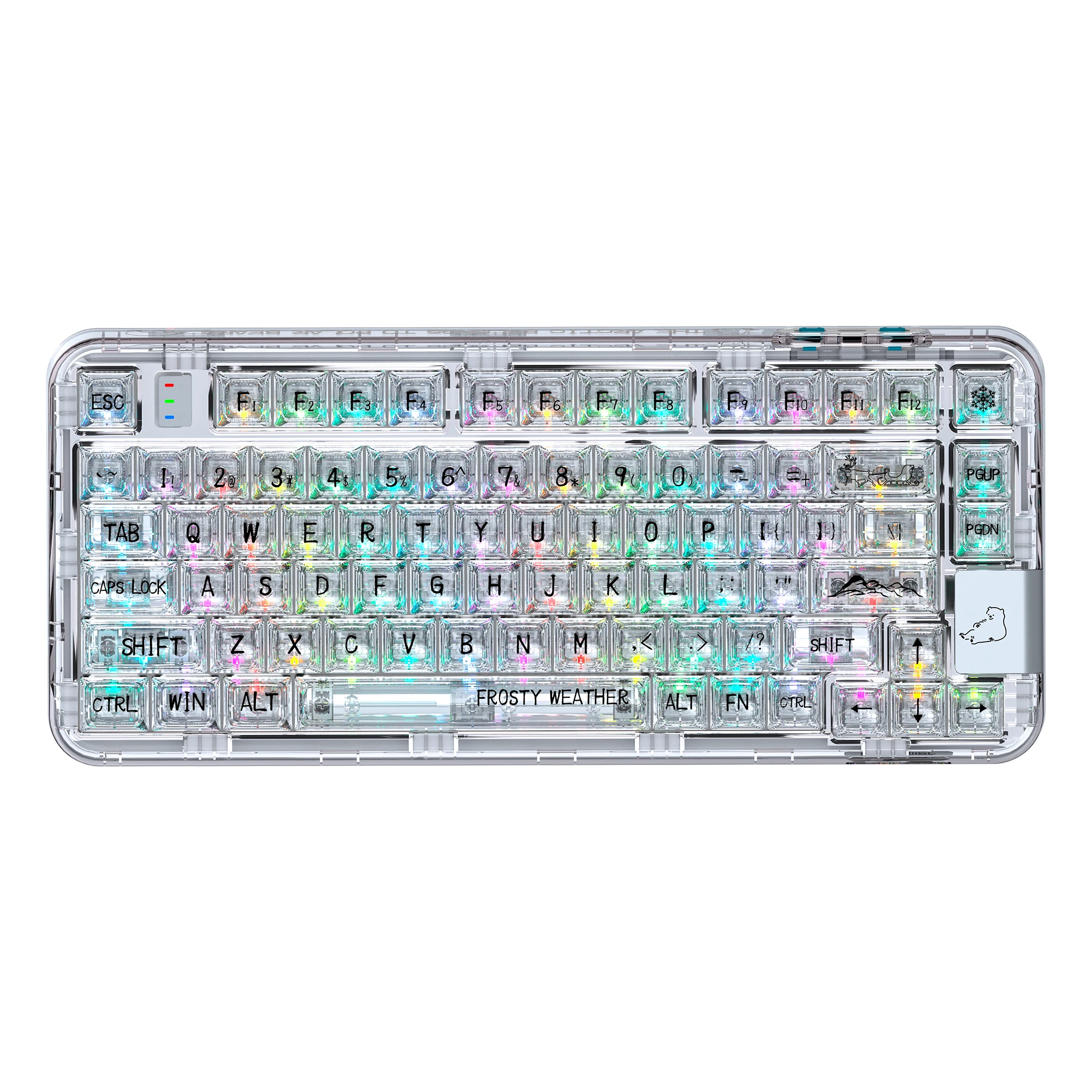 YUNZII-Teclado-mec-nico-Coolkiller-CK75-transparente-blanco-acr-lico-montado-inal-mbrico ...